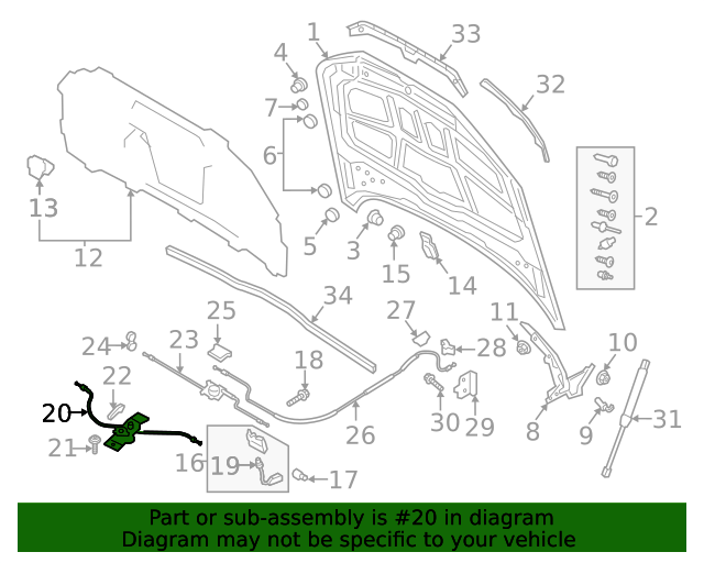 2017-2024 Audi Release Cable 8W0-823-529-E | Audi USA Parts