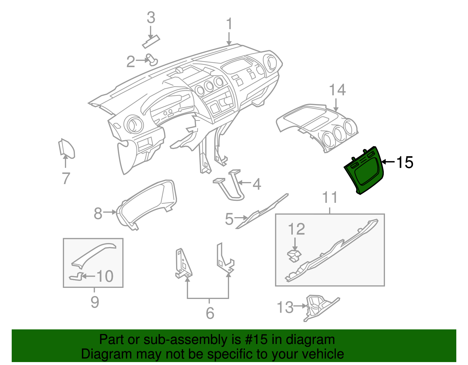 2010-2012 Ford Transit Connect Radio Bezel 9T1Z-18842-BB | OEM Parts Online