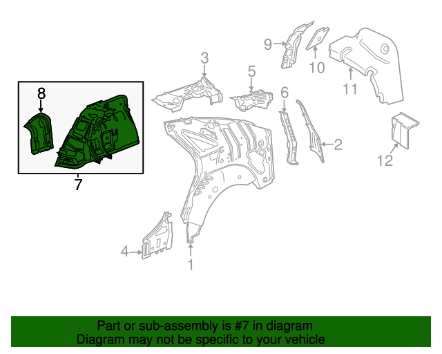 2013-2020 GM Inner Wheelhouse 22952238 | GMPartsDirect.com