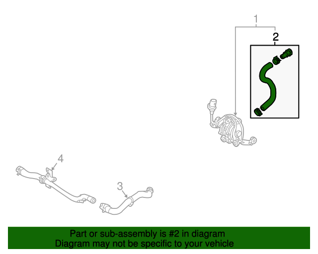 2017-2022 Hyundai Ioniq Drive Motor Inverter Radiator Hose 97311-G2000 ...