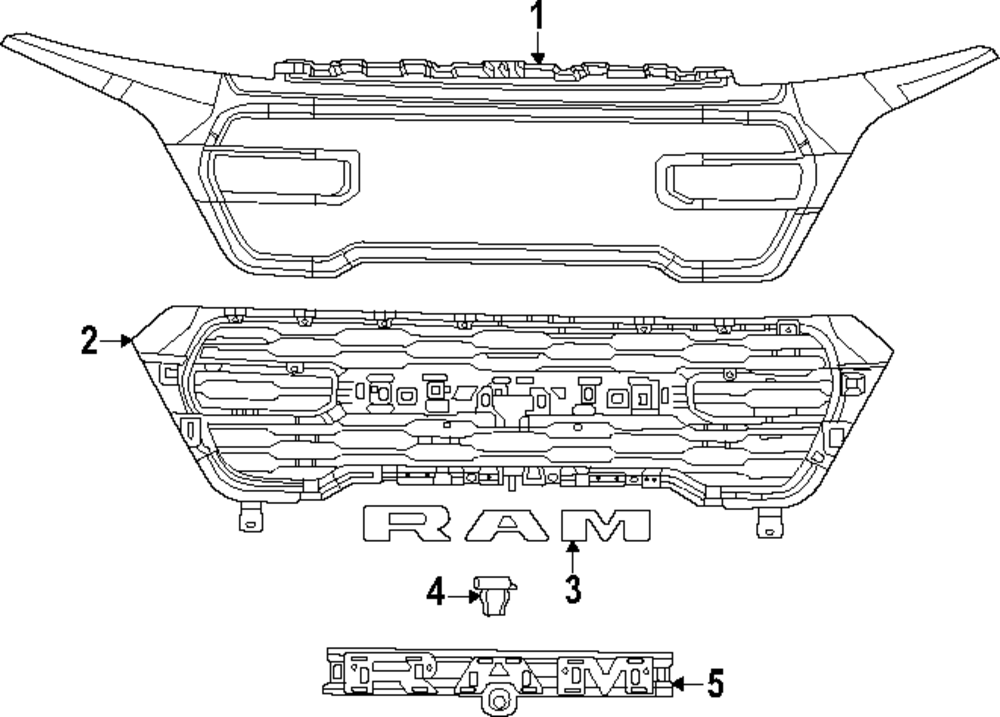 2023-2025 Ram Grille 68576749AA | Mopar Parts Canada