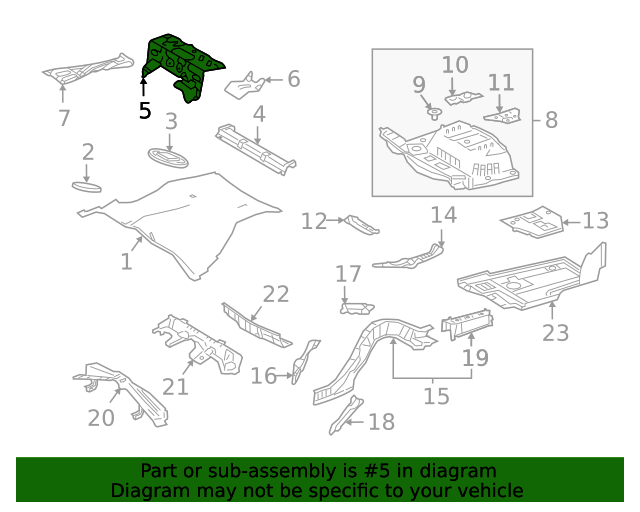 2021-2023 Lexus LC500 Floor Reinforced 57609-11020 | OEM Parts Online