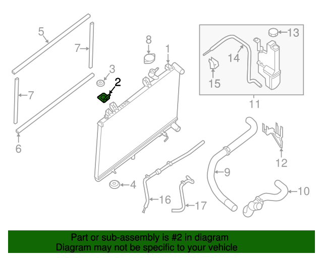 2015-2023 Nissan Murano Radiator Assembly Upper Bracket 21542-5AA0A ...