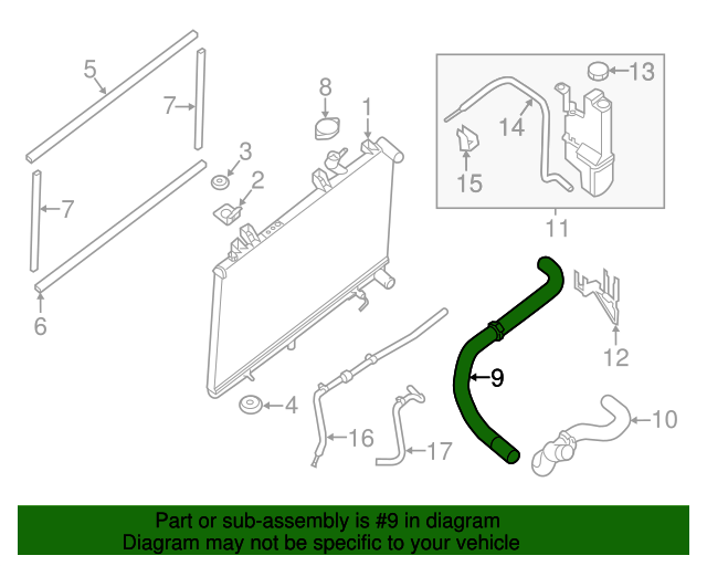 21501-5AA0A - Upper Hose 2015-2021 Nissan Murano | Nissan Parts ...