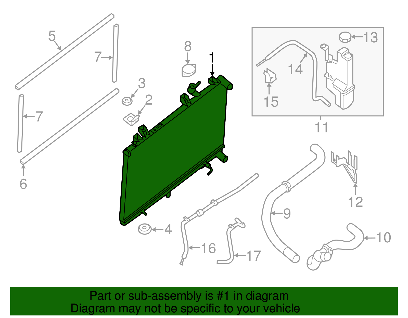 2016 Nissan Murano Radiator 21460-5AF0A | Bill Kay Nissan Parts