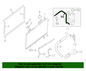 2015-2024 Nissan Murano Overflow Hose 21741-5BC0A | My Nissan Part