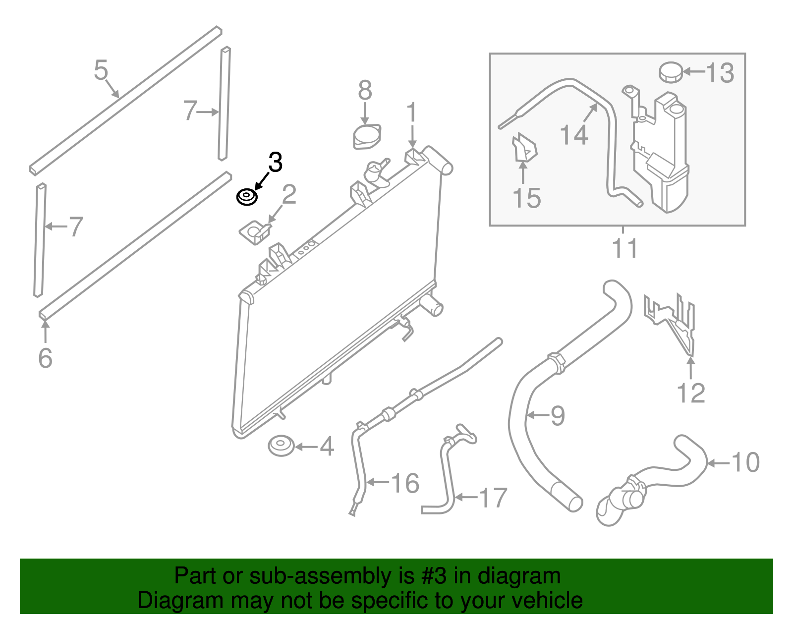 2015-2025 Nissan Radiator Assembly Upper Mount 21506-4RA0A | Nissan RVA