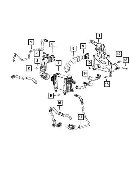 Radiator and Related Parts; Charge Air Cooler for 2019 Jeep Wrangler ...