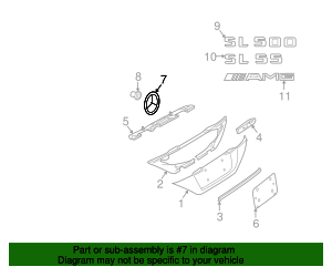 230-758-00-58 - Deck Lid Emblem 2003-2012 Mercedes-Benz ...