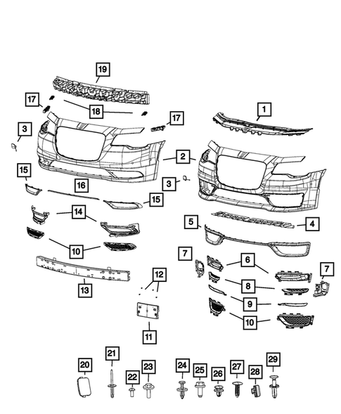 Front Bumper and Fascia for 2023 Chrysler 300 | Mopar OEM Parts Direct
