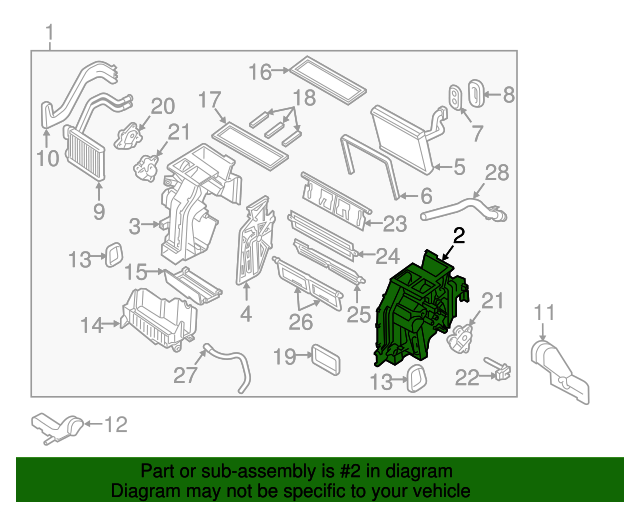 97135-3S032 - HVAC Unit Case 2011-2015 Hyundai Sonata | AutoNation Parts