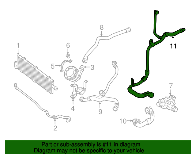 213-500-02-72 - Drive Motor Inverter Radiator Hose 2018 Mercedes-Benz ...