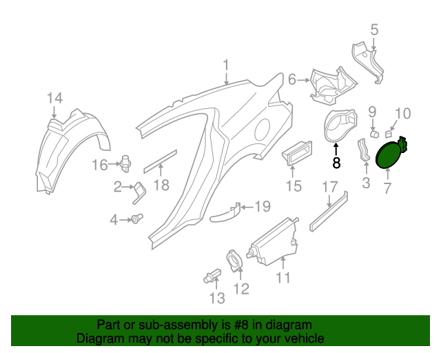 2009-2014 Nissan Maxima Fuel Pocket G8120-9N0MA | Temecula Nissan Parts