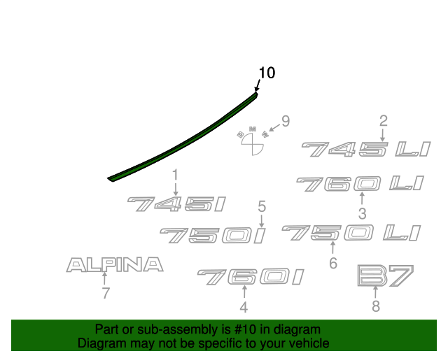51137134067 - 2006-2008 BMW Molding (51-13-7-134-067) | BMW of South ...