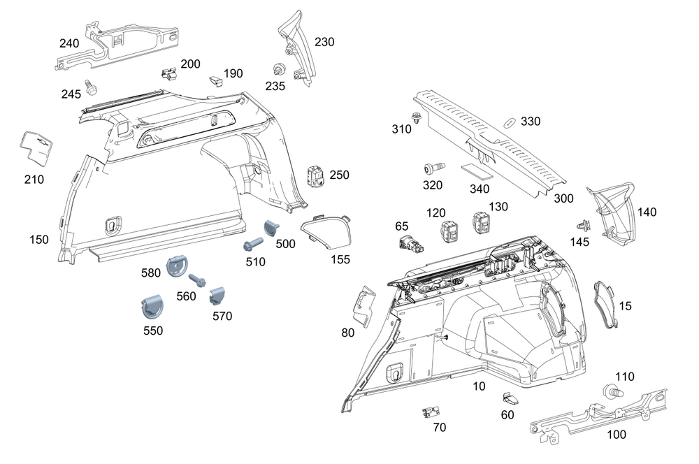 253-690-77-03 - D-Pillar Cover 2016-2023 Mercedes-Benz | Mercedes-Benz ...