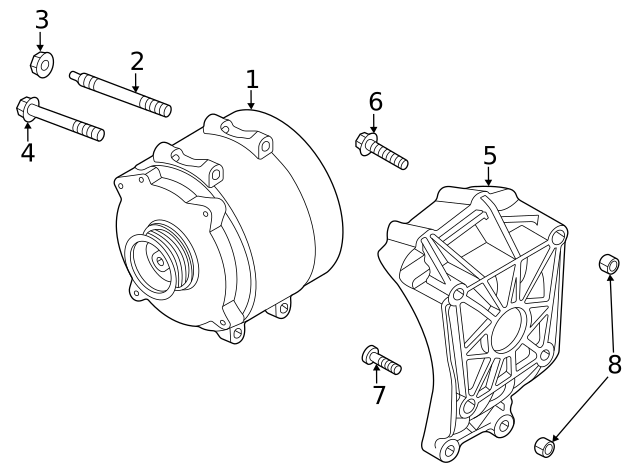 2019-2023 Audi Alternator Bracket 0P2-903-143-A | Audi USA Parts