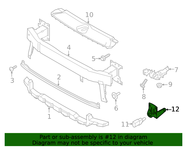 2019-2022 Audi Q3 Air Temp Sensor Bracket 5G0-820-536 | Audi USA Parts