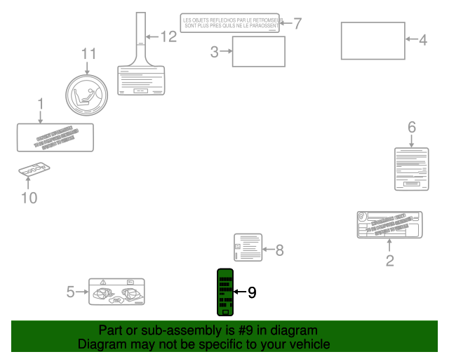84007746 - Hood Latch Release Lever Locator Label GM 2016-2020 Cadillac ...