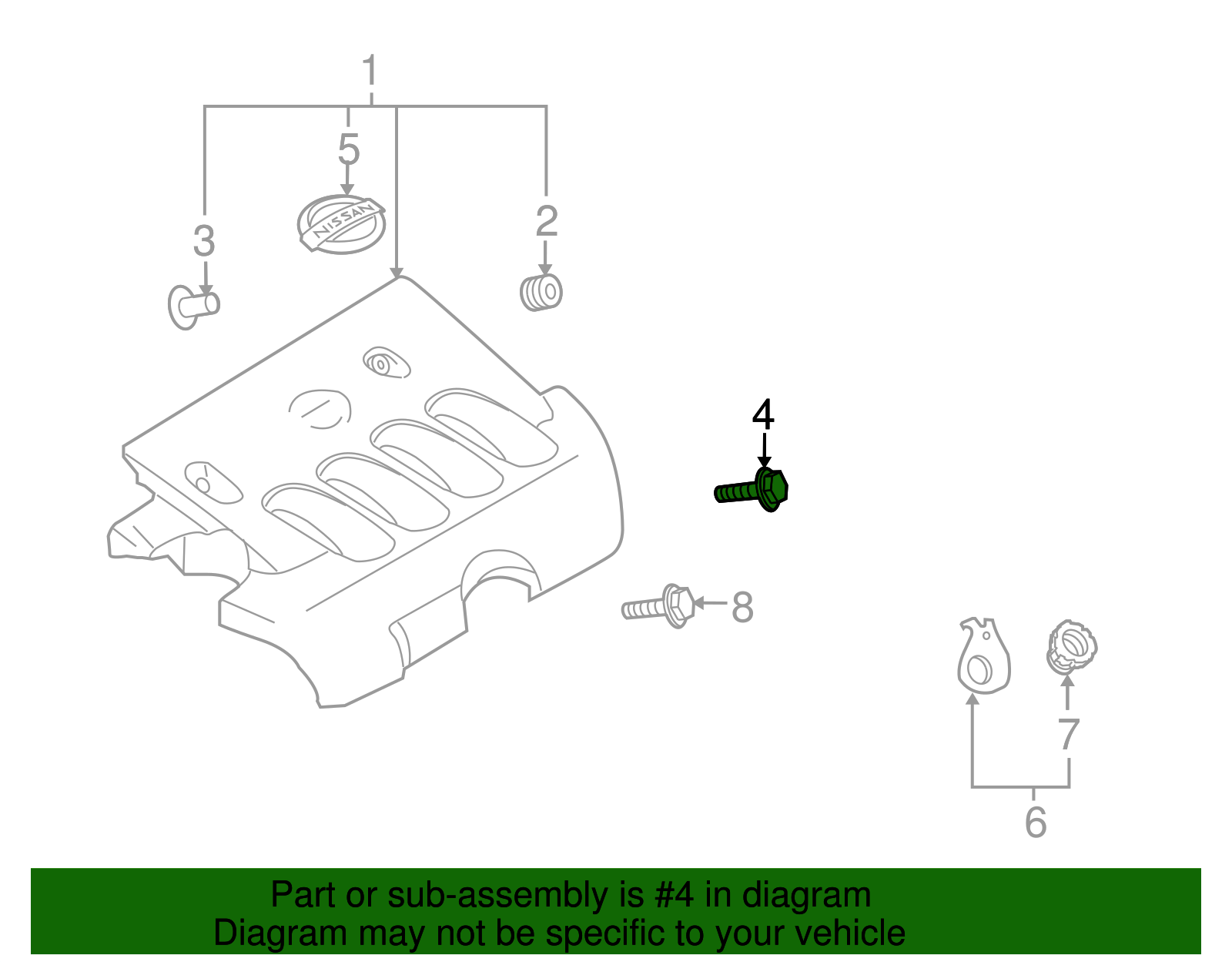 2007-2014 Nissan Engine Cover Bolt 14069-CV05A | OEM Parts Online