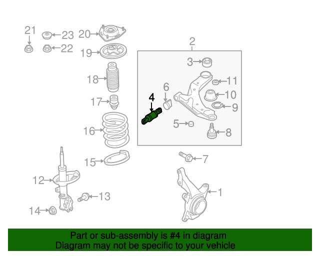 54551-2D000 - Lower Control Arm Lower Bushing 2004-2009 Kia | Kia.Parts ...