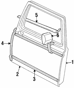1984-1997 Ford Belt Weather-Strip E7TZ-1521452-A | TascaParts.com