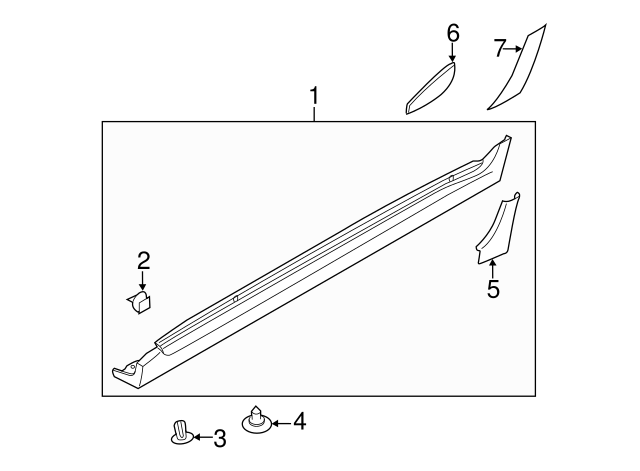 2009-2014 Subaru Impreza Rocker Molding 96051FG050NN | Subaru Parts Store