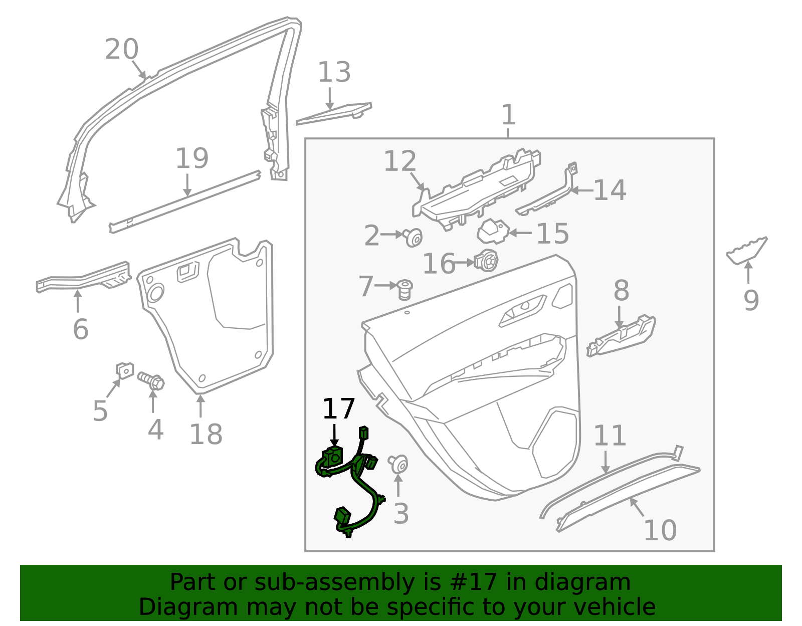 84560608 - Rear Driver Side Door Lock Wiring Harness GM 2019-2022 ...