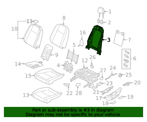 3QF-881-046-F - Seat Back Frame 2018-2024 Volkswagen | Volkswagen Parts ...