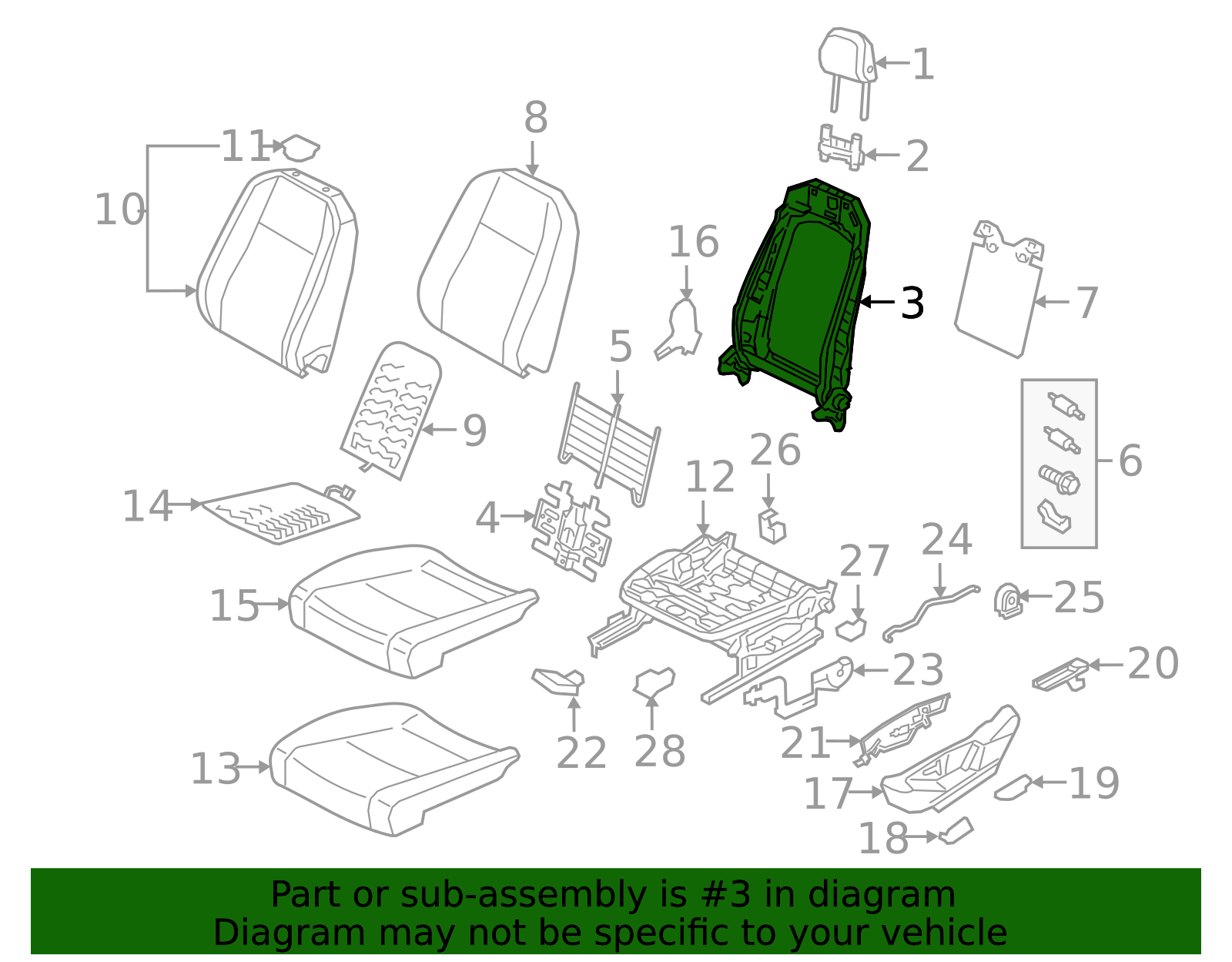 3QF-881-046-F - High-Quality Seat Back Frame for 2018-2025 Volkswagen ...