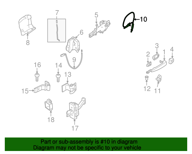 51227259836 - 2012-2019 BMW Lock Cable (51-22-7-259-836) | BMW of South ...