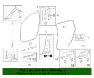 2014-2021 Toyota Upper Center Pillar Trim Retainer Clip 90467-09232 ...