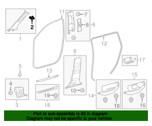 2012-2020 Toyota Windshield Pillar Trim Clip 62217-52120 | Ourisman ...