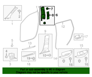 2014-2019 Toyota Highlander Upper Center Pillar Trim 62420-0E060-B0 ...