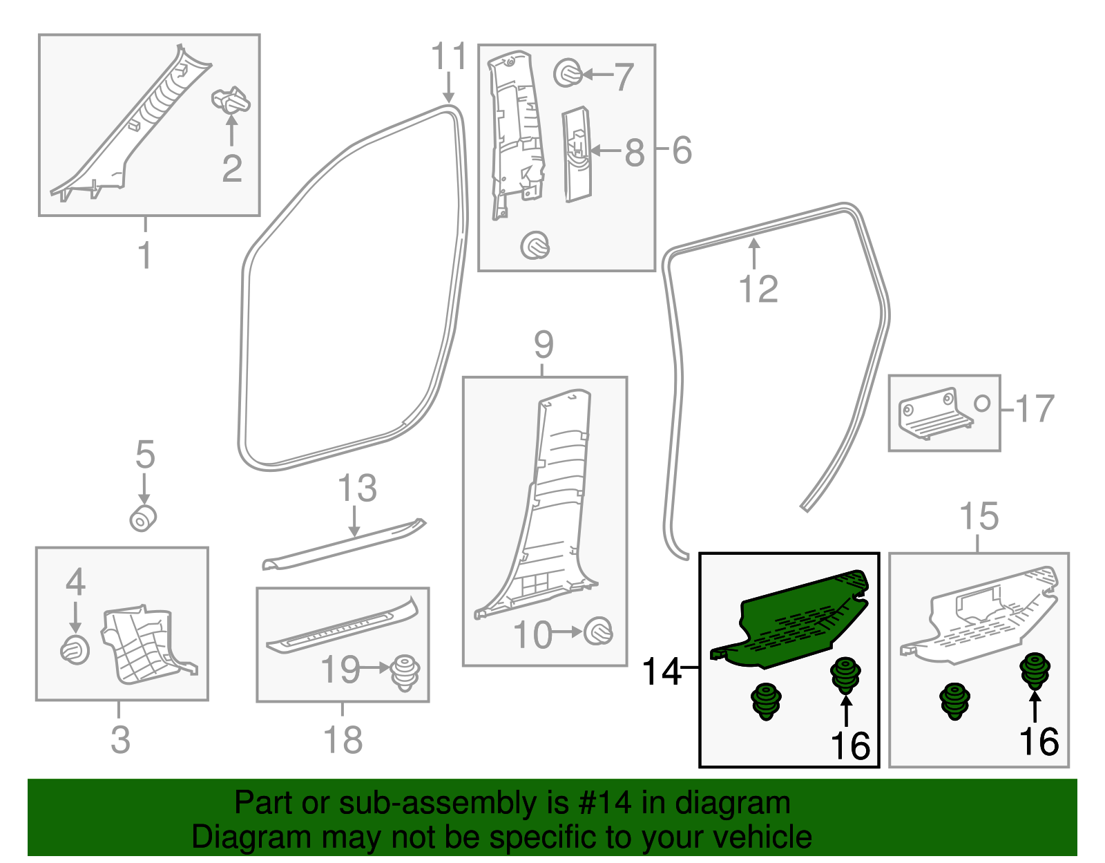 67917-0E050-C0 - Scuff Plate - 2014-2019 Toyota Highlander | Nucar ...