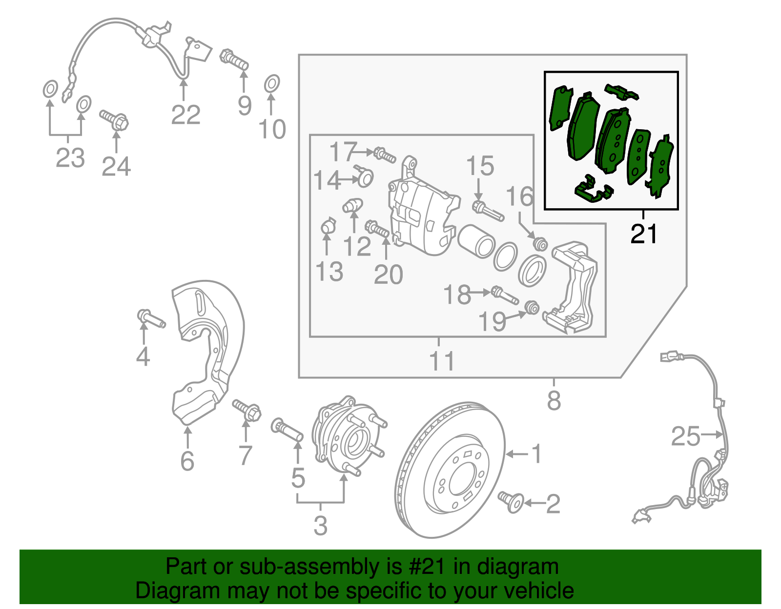 2015-2017 Hyundai Tucson Disc Brake Pad Set 58101-4WA10 | Retail ...