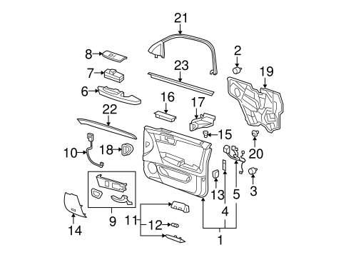 Interior Trim - Front Door for 2010 Cadillac DTS | GMPartsDirect.com