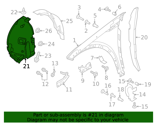 Genuine OEM Ft Fender Liner Part# LR127164 Fits 2020-2023 Land Rover ...