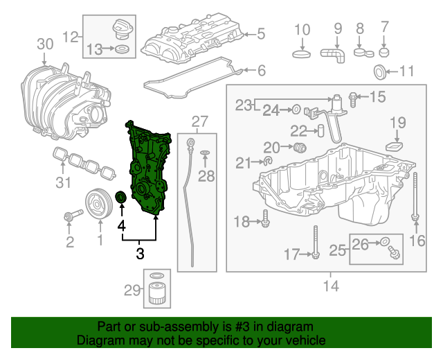2013-2020 GM Engine Front Cover with Crankshaft Front Oil Seal 12690012 ...