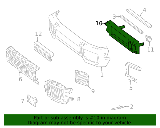 463-880-58-01 - Bumper Impact Bar 2016-2018 Mercedes-Benz G 550 ...