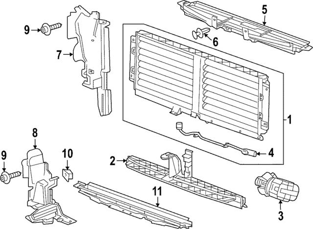 2019-2024 Cadillac XT4 Radiator Air Upper Baffle 84946406 GM ...