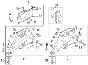 85860-E4000BF3 - Upper Quarter Trim - 2015-2019 Kia Soul EV | Kia Auto ...
