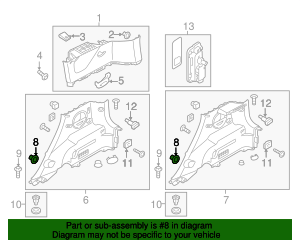 2010-2023 Kia Body B-Pillar Trim Panel Clip 0K95A-68401 | TascaParts.com