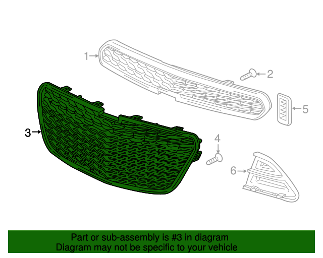 95078756 Grille - New OEM Part From GM Parts Direct | GM Parts Store