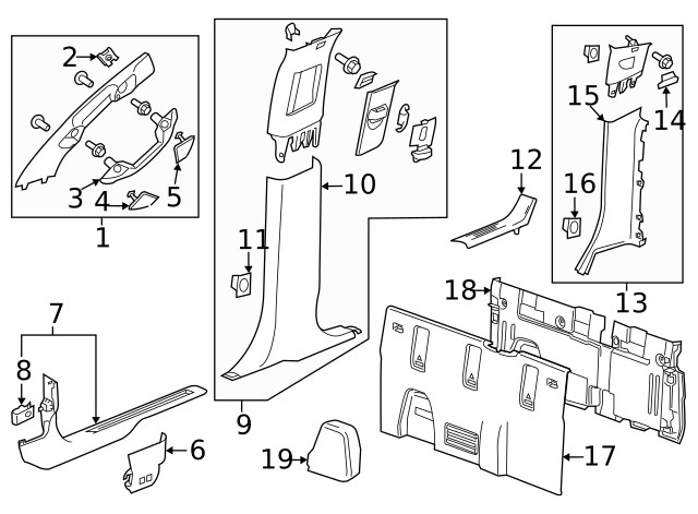 84694428 - Platinum Passenger Side B-Pillar Upper Trim Panel 2015-2022 ...