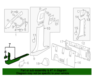 F Molding - Passenger Side (RH) 84694484 | TascaParts.com