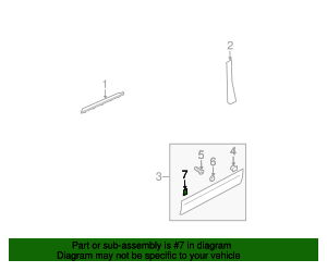 87783-3E000 - Body Side Molding Spacer 2003-2009 Kia Sorento | Kia ...