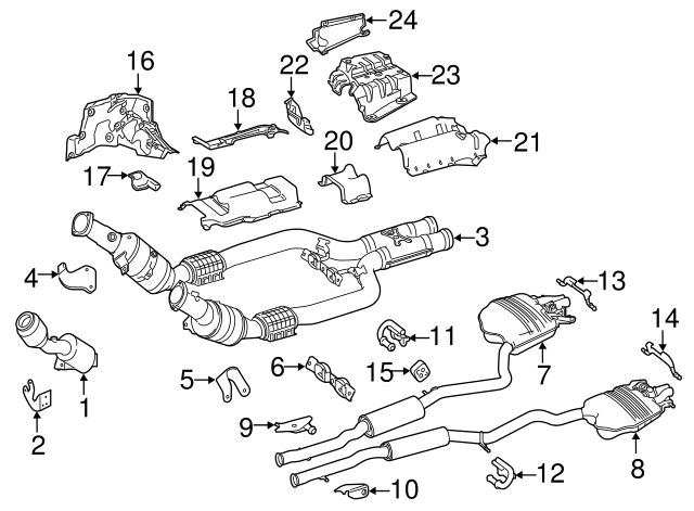 276-142-25-40 - Front Pipe Bracket 2015-2017 Mercedes-Benz S 550e ...