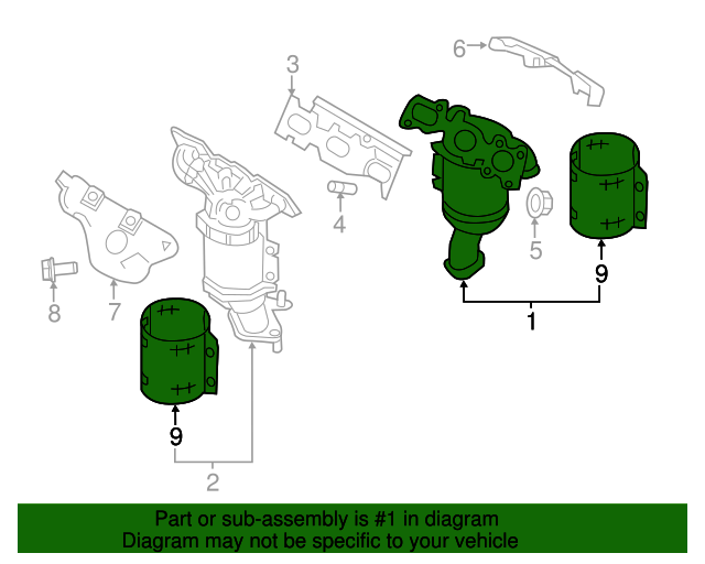 2015-2019 Ford Catalytic Converter With Integrated Exhaust Manifold ...