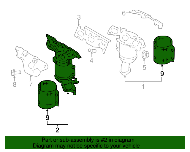 2015-2019 Ford Catalytic Converter With Integrated Exhaust Manifold ...