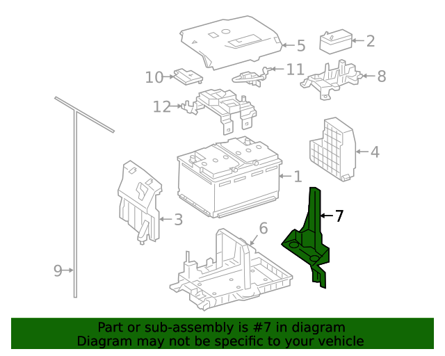 177-620-34-00 - Battery Tray Upper Bracket 2019-2023 Mercedes-Benz ...